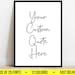 Custom Quote Print, Personalised Print, Custom Wall Art. Your Quote ...