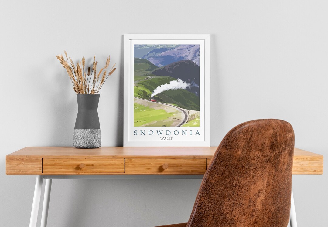 Snowdonia Mountain Railway Wall Art. Mount Snowdon Wales Print ...