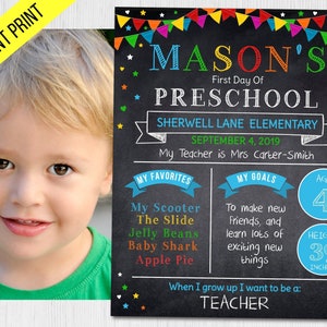 Editable Back to School Photo Prop, 1st Day of School Sign ...