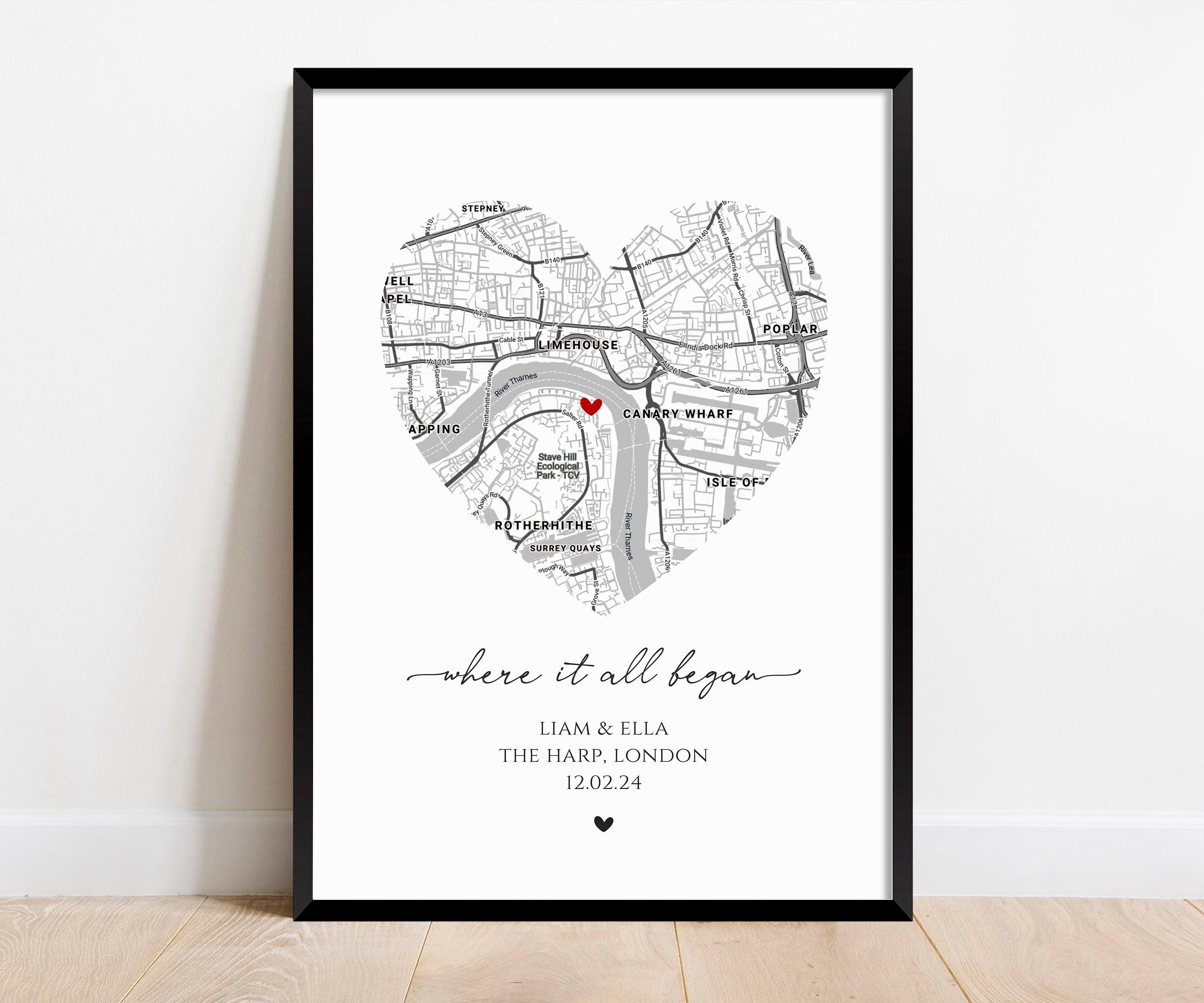 Personalised Where We First Met Print. Anniversary Wife Husband ...
