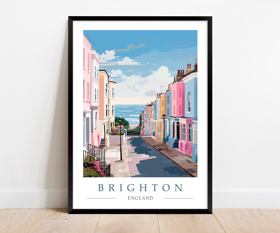 Brighton Travel Poster Art Print, Brighton England UK, Modern Wall Art ...