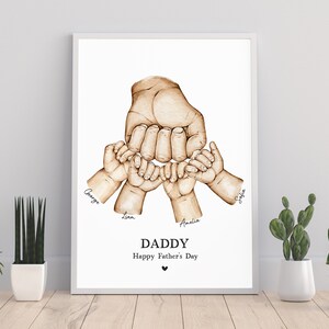 Fathers Day Gifts Personalised, Hand Drawn Dad Gift From Kids, Daddy ...