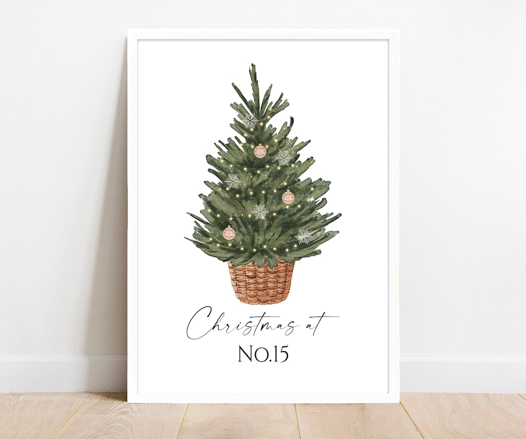 Personalised Christmas Print, Christmas Tree Wall Art, Holiday Decor ...