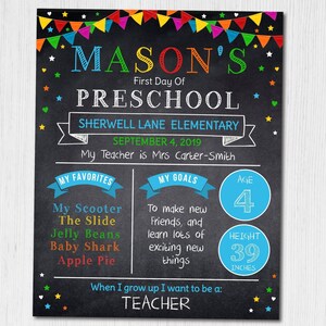 Editable Back to School Photo Prop, 1st Day of School Sign ...