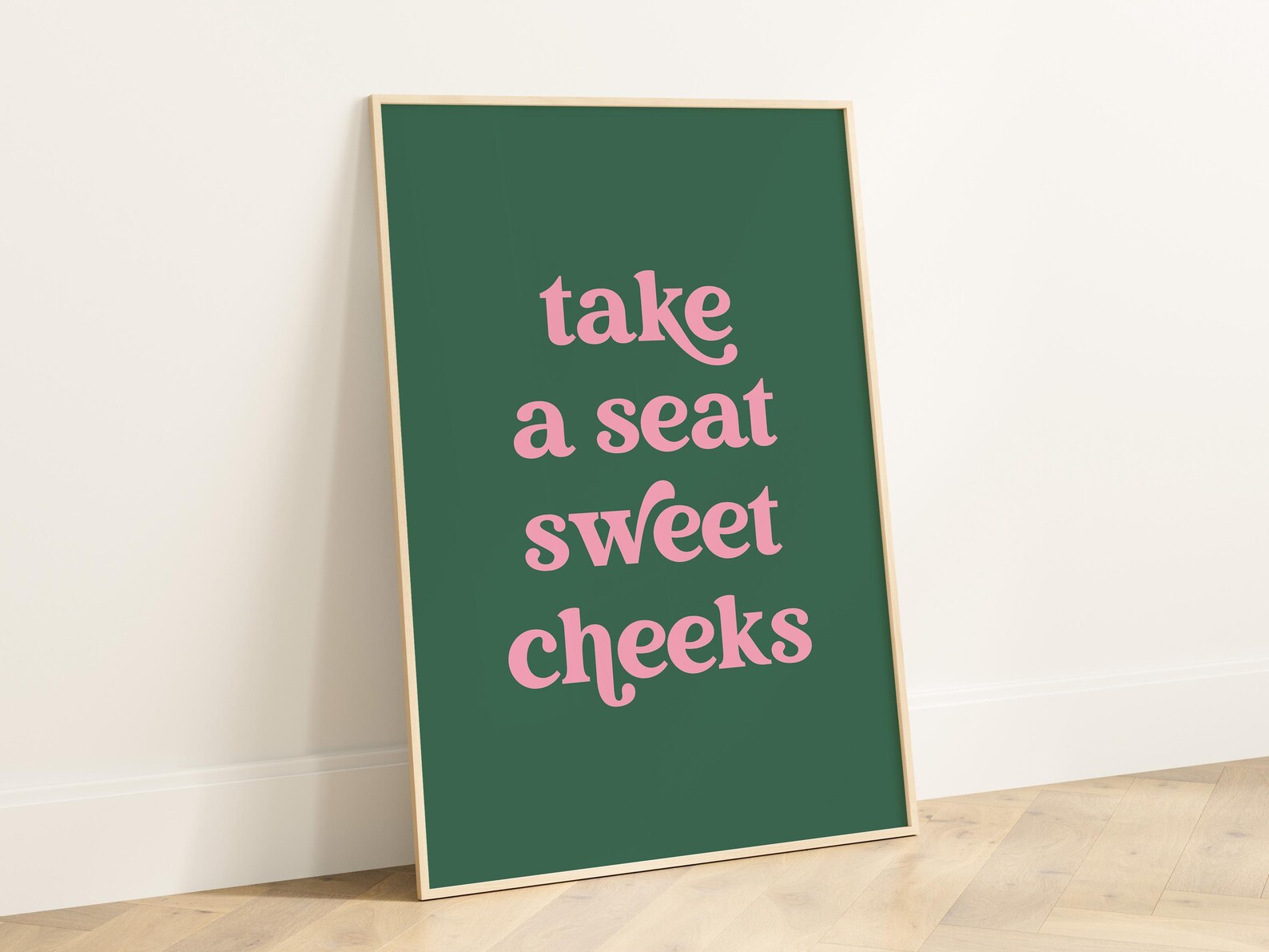 Take a Seat Sweet Cheeks Print. Bathroom Wall Art. Funny Toilet Poster ...