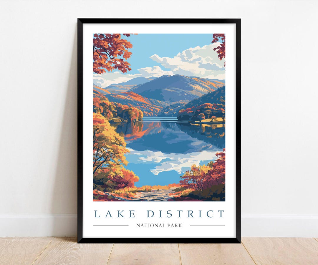 Lake District Travel Poster - Cumbria Wall Art Print - Keswick ...