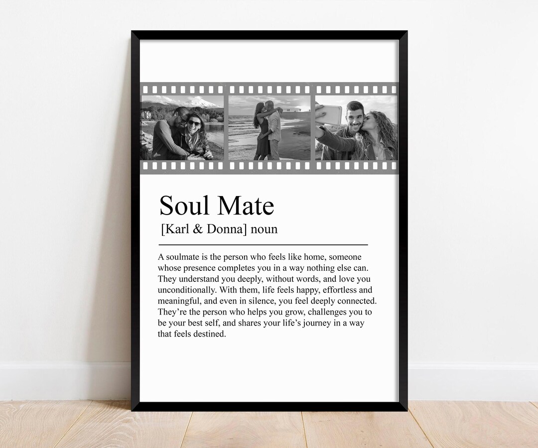 Personalised Soul Mate Definition Print, Valentines Day Gift for Him ...