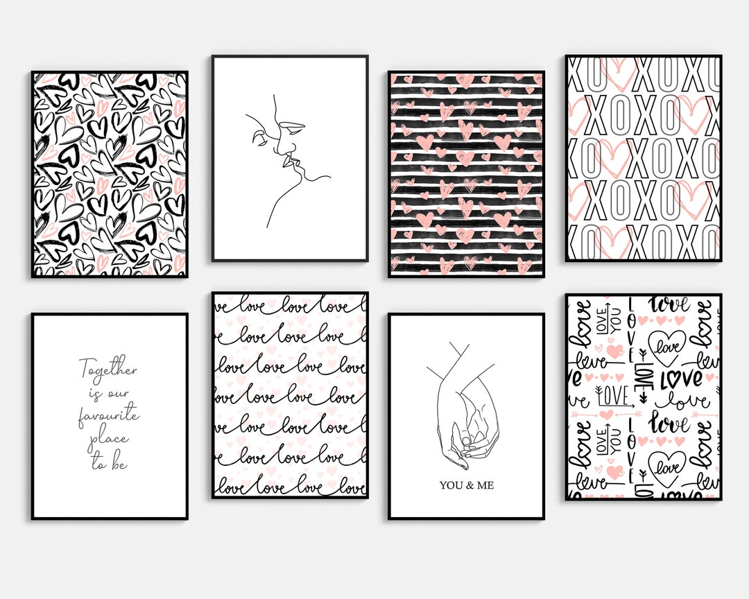 Valentines Day Prints Set of 22. Valentines Day Printables. Romantic ...