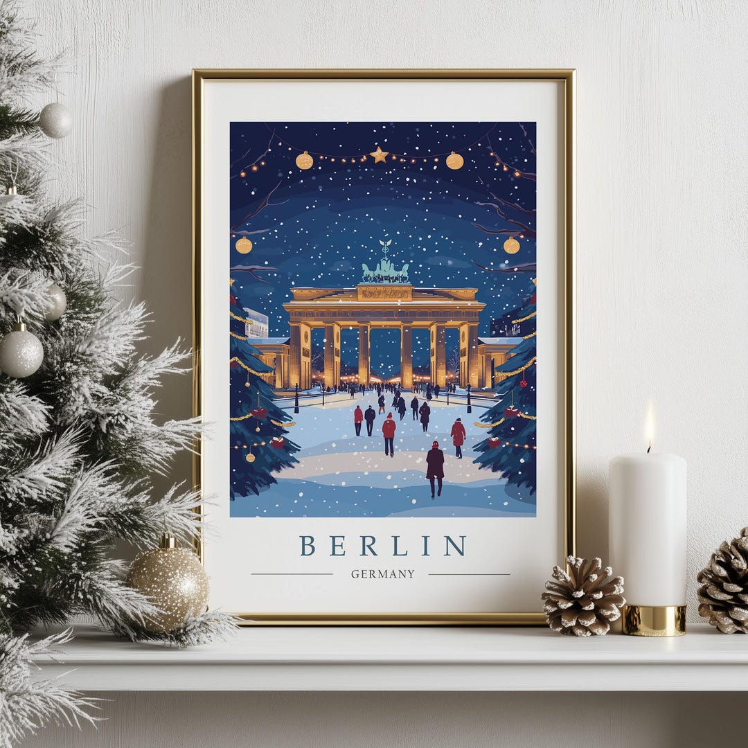 Berlin Christmas Print Illustration - Berlin Christmas Market Travel ...