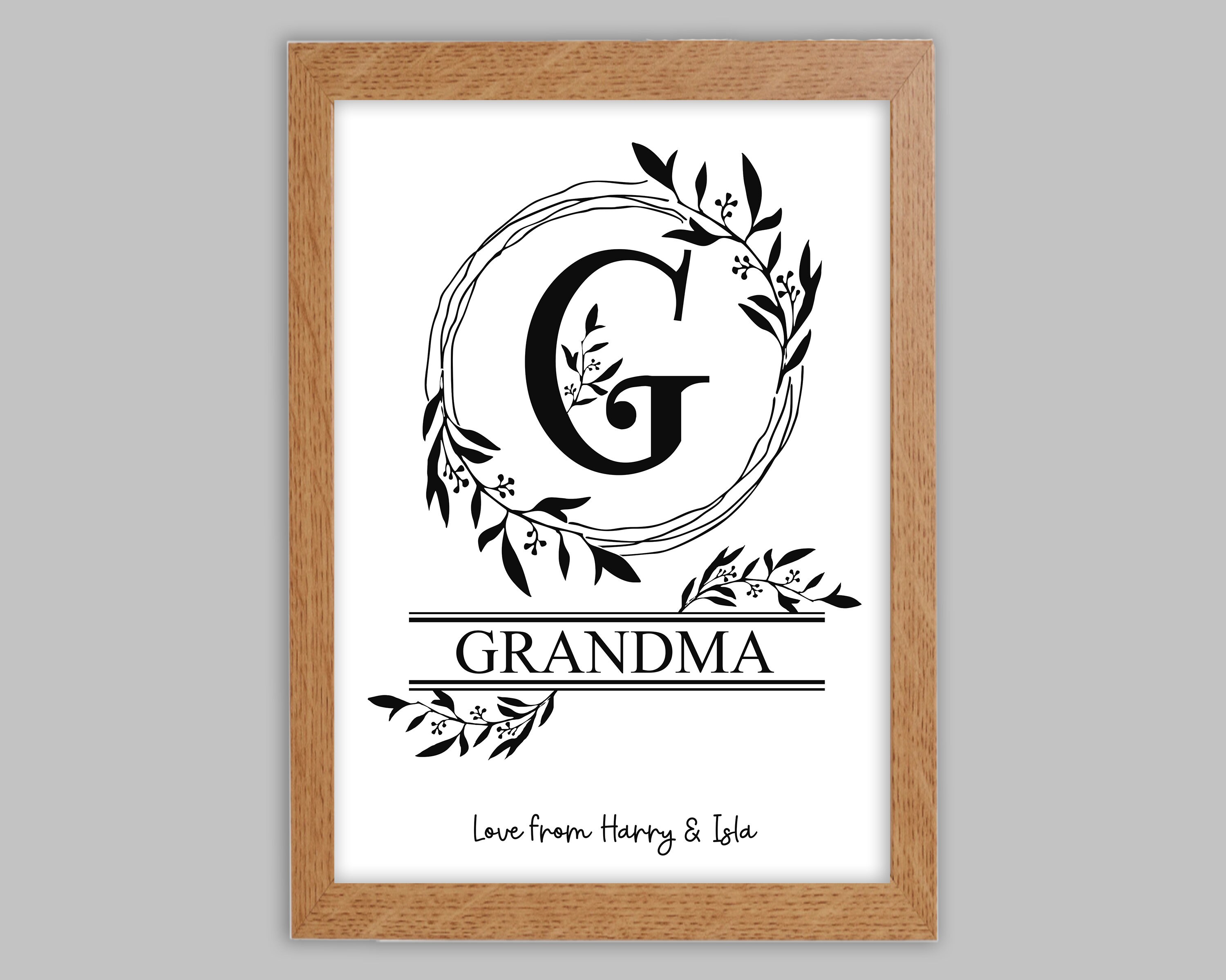 Personalised Grandma Gift Granny or Gran Print. Family Name - Etsy UK