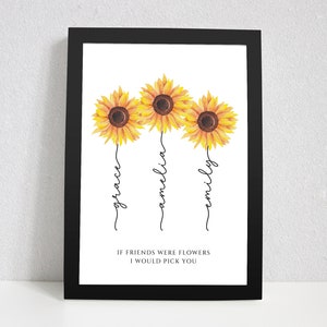 Personalisierte 3 Freunde Druck, Geschenk für den besten Freund ...