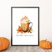Pumpkin Spice Season Print. Autumn Kitchen Decor. Pumpkin Coffee Latte ...