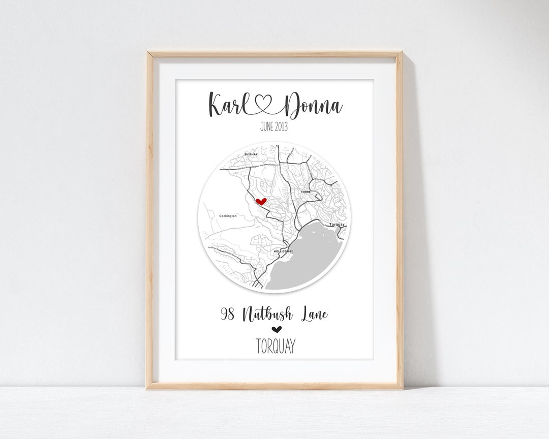 Personalised Home Print, Housewarming Gifts, Home Map, Our First Home ...