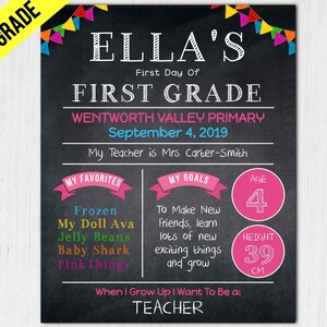 EDITABLE Back to School Photo Prop, 1st Day of School Sign ...