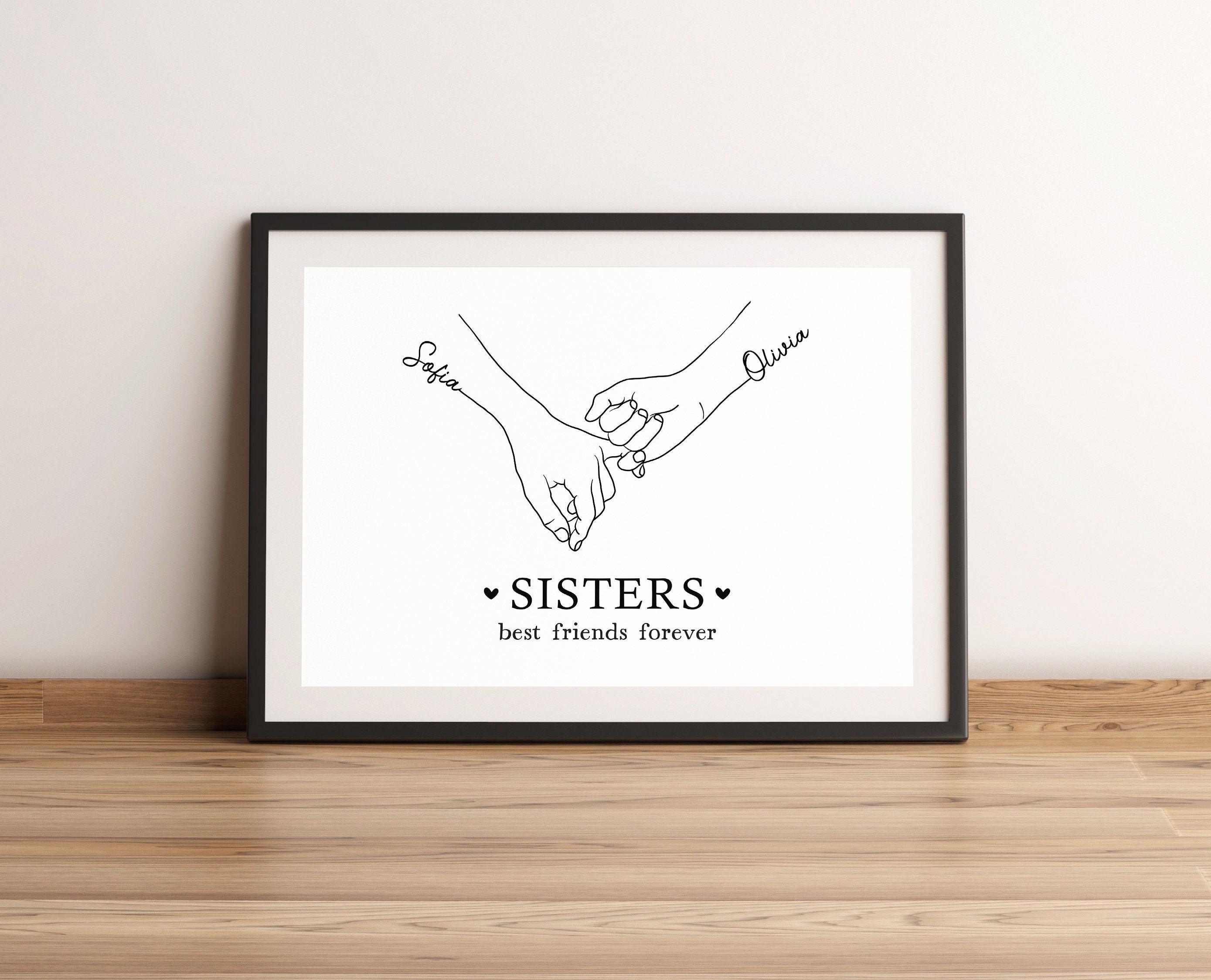 Personalised Sister Print Line Drawing Sister Gift. Sister - Etsy