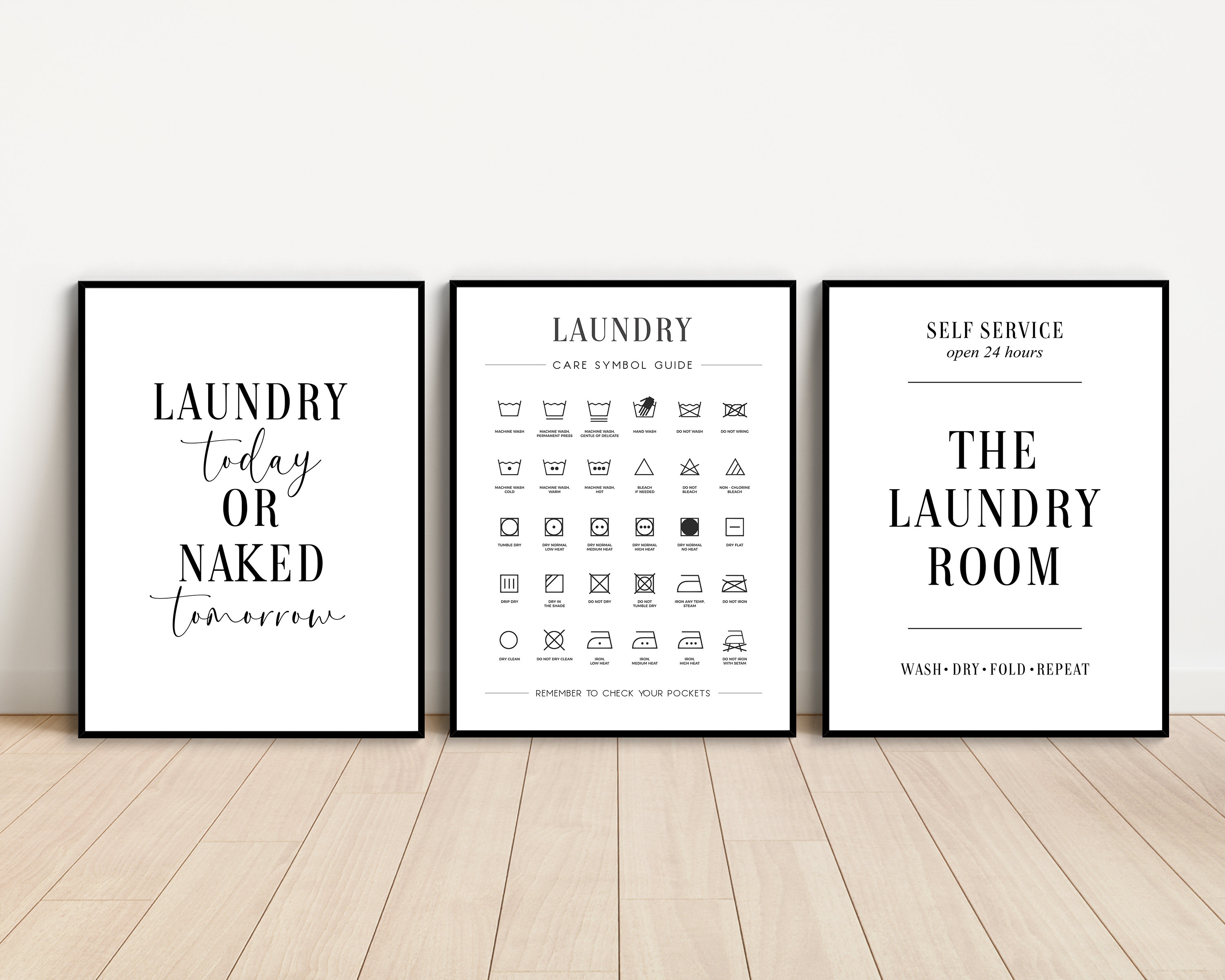 Laundry Room Prints, Utility Room Gallery Wall Art, Washing Machine Set ...