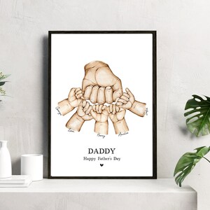 Fathers Day Gifts Personalised, Hand Drawn Dad Gift From Kids, Daddy ...