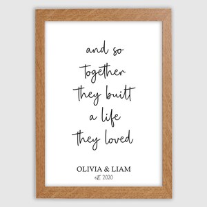 Personalised Names Poster Print. and so Together Romantic Quote ...