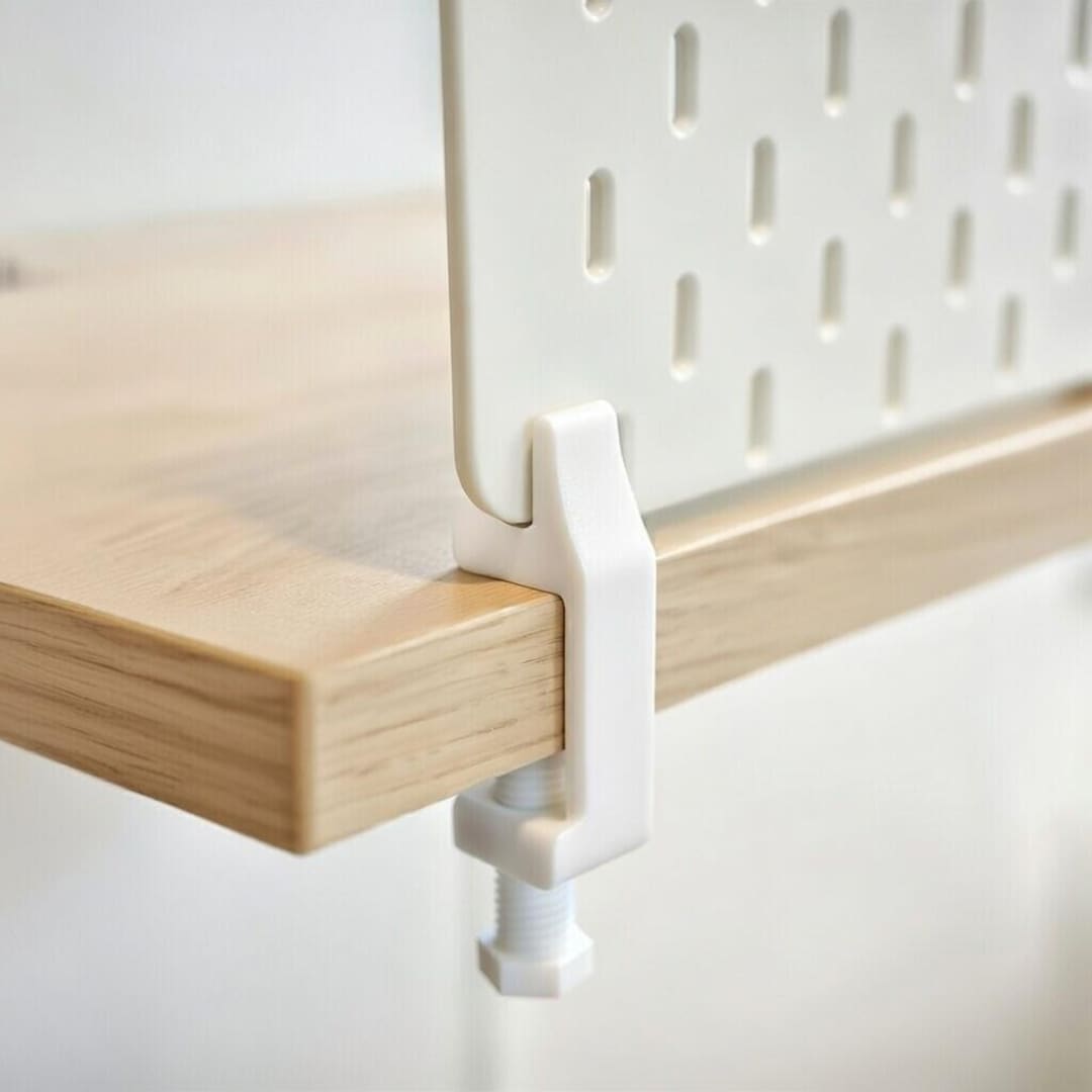 Pegboard Desk Clamps - Suitable for IKEA SKADIS Pegboards - No Drill ...