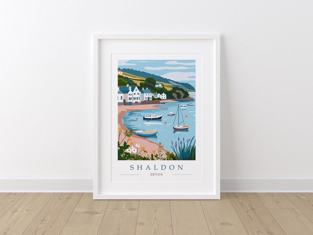 Shaldon Travel Poster: South Devon Illustration Art Print - Etsy
