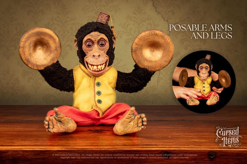 Haunted Jolly Chimp Monkey Doll: Horror Toy Prop. - Etsy