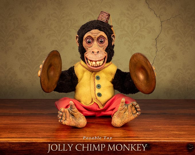 1960s Jolly Chimp Cymbal Playing Creepy Vintage Monkey Toy With Box - Etsy