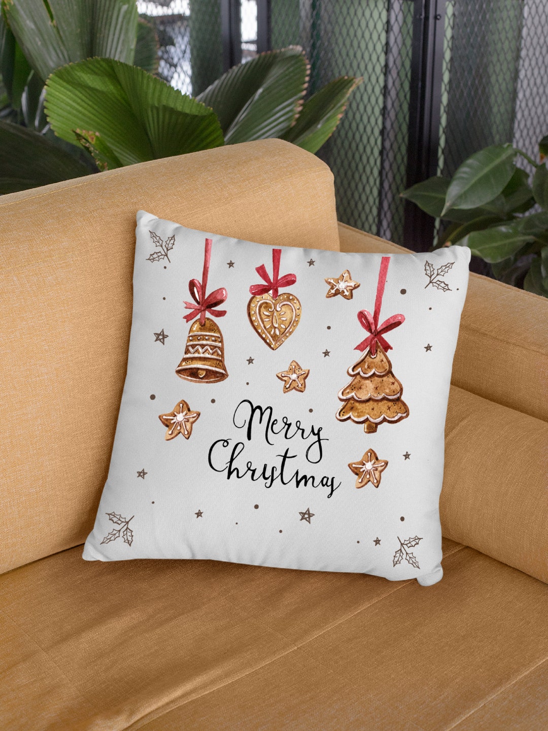 Merry Christmas Pillow and Cover, Christmas Decor, Christmas ...