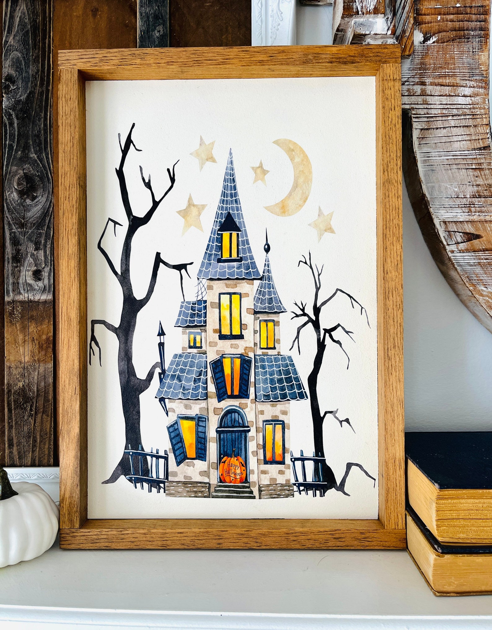 Haunted House Wooden Sign Halloween Decor Gift for Fall - Etsy