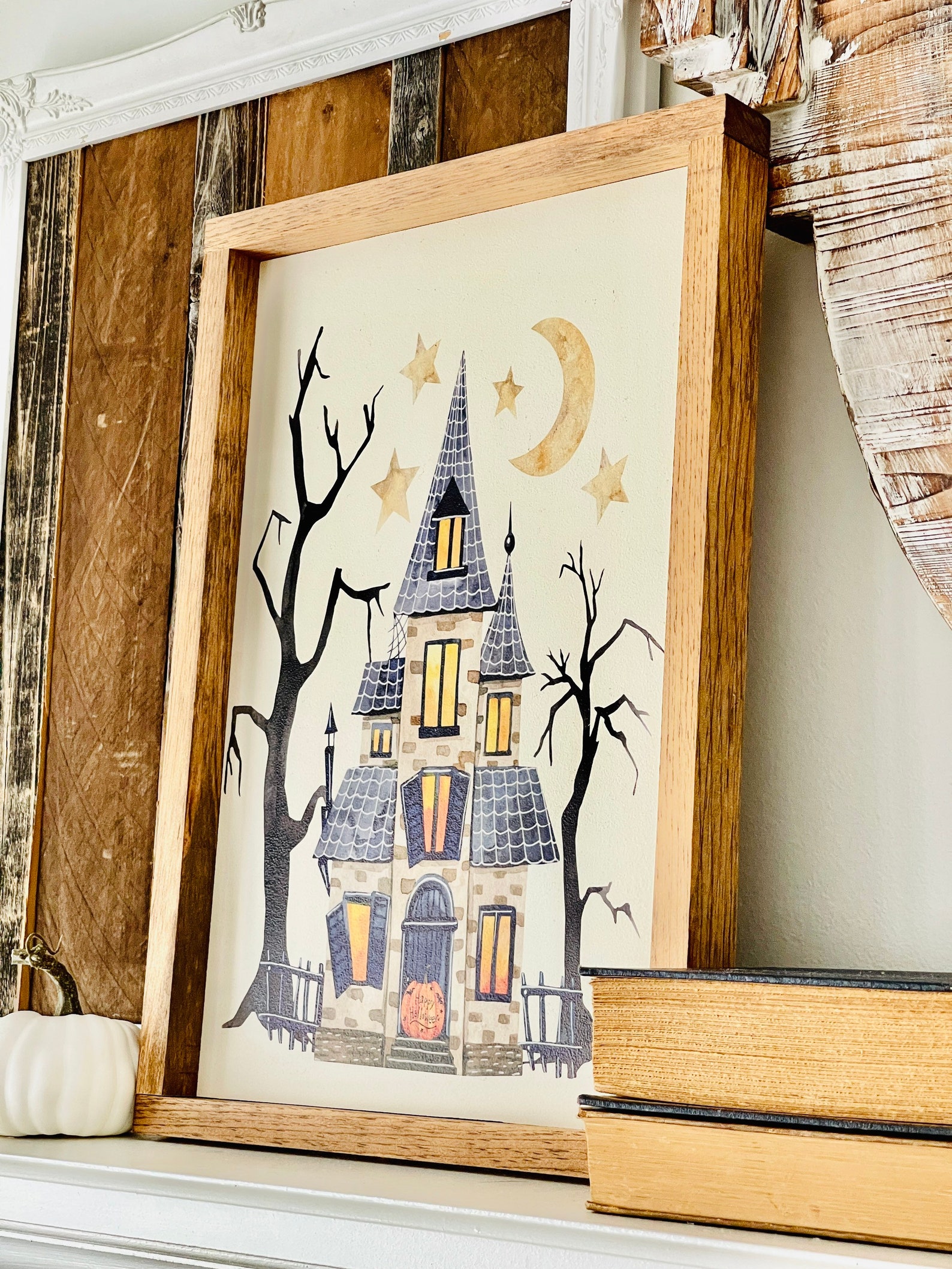 Haunted House Wooden Sign Halloween Decor Gift for Fall - Etsy