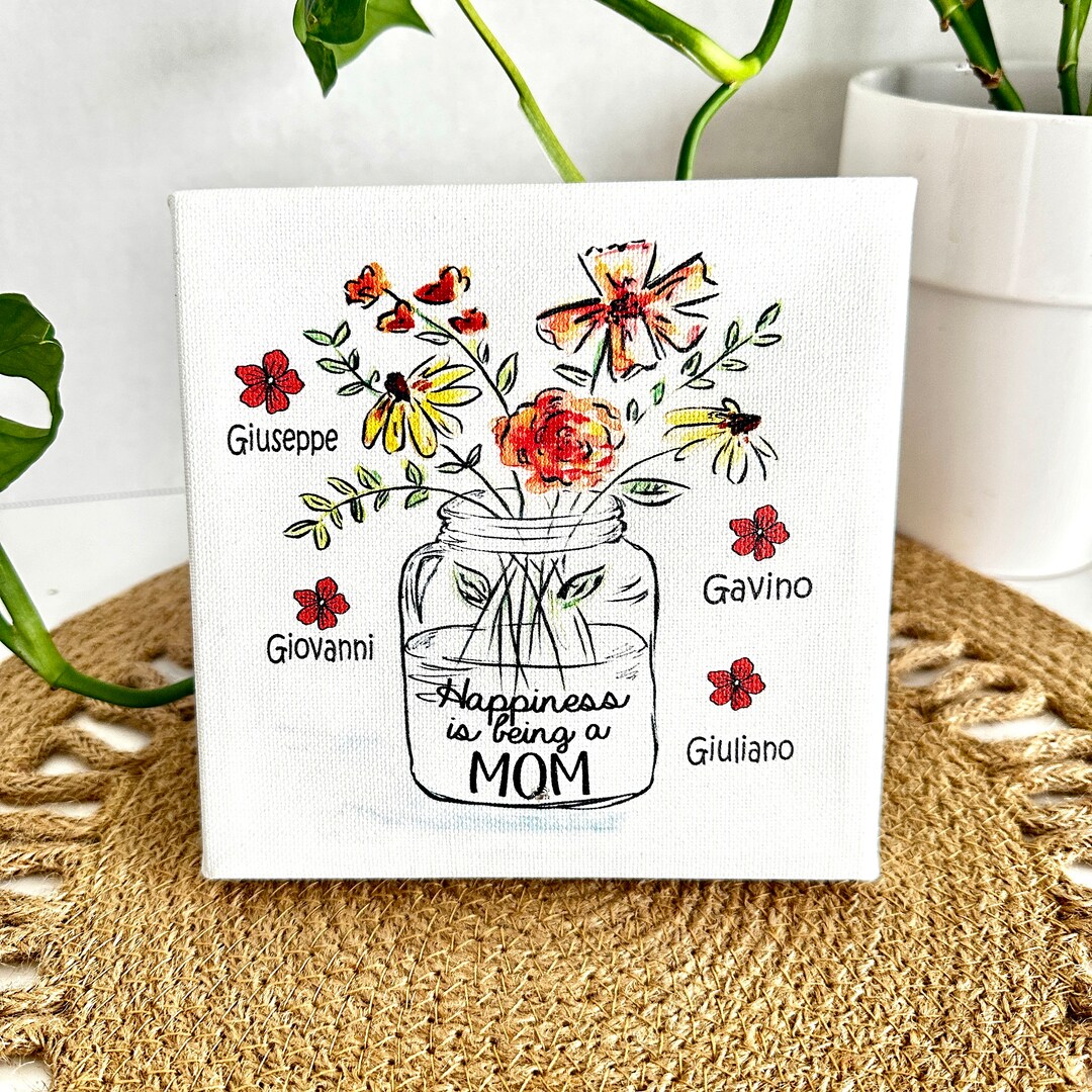 Personalized Flower Sign Flower Bouquet Sign Mother's Day Gift for Mom ...