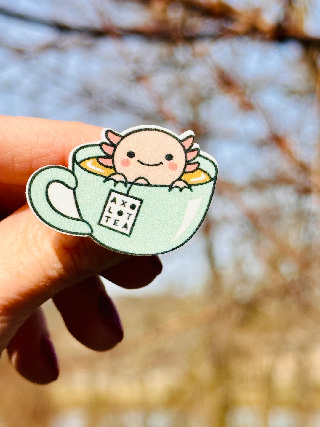 Axolotl Pink, Baby Axolotl, Kawaii, Cute Axolotl Pin, Axolotl ...