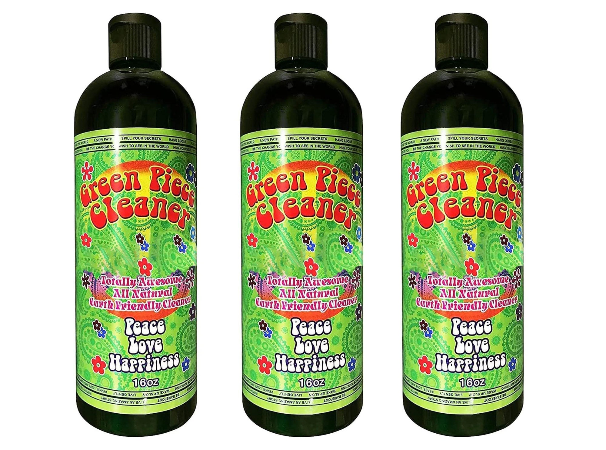 Handmade Green Piece Cleaner 3 Bottles-16 Oz All Natural Glass Cleaner ...