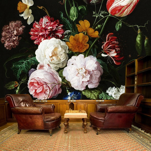 Dutch Floral Wallpaper - Etsy