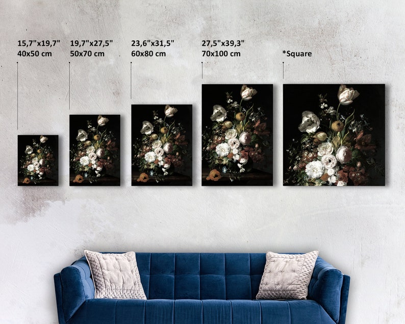 Dutch Floral Bouquet Canvas Print Oil Painting Flowers Art | Etsy