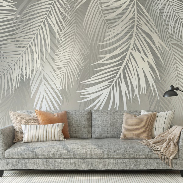 Palm Leaf Wall Mural - Etsy