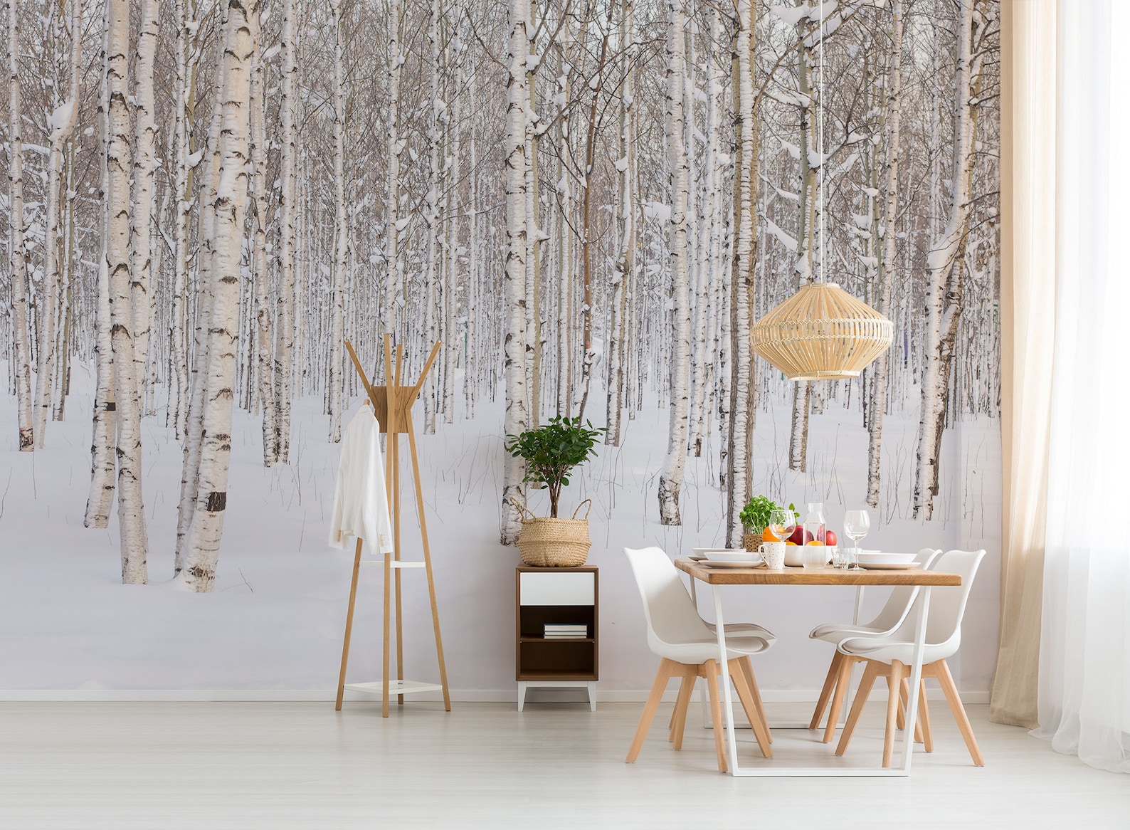 Forest in Winter Wall Mural Self Adhesive Removable - Etsy