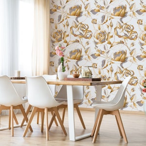Removable Wallpaper With Elegant Floral Pattern, Peel and Stick Wall ...