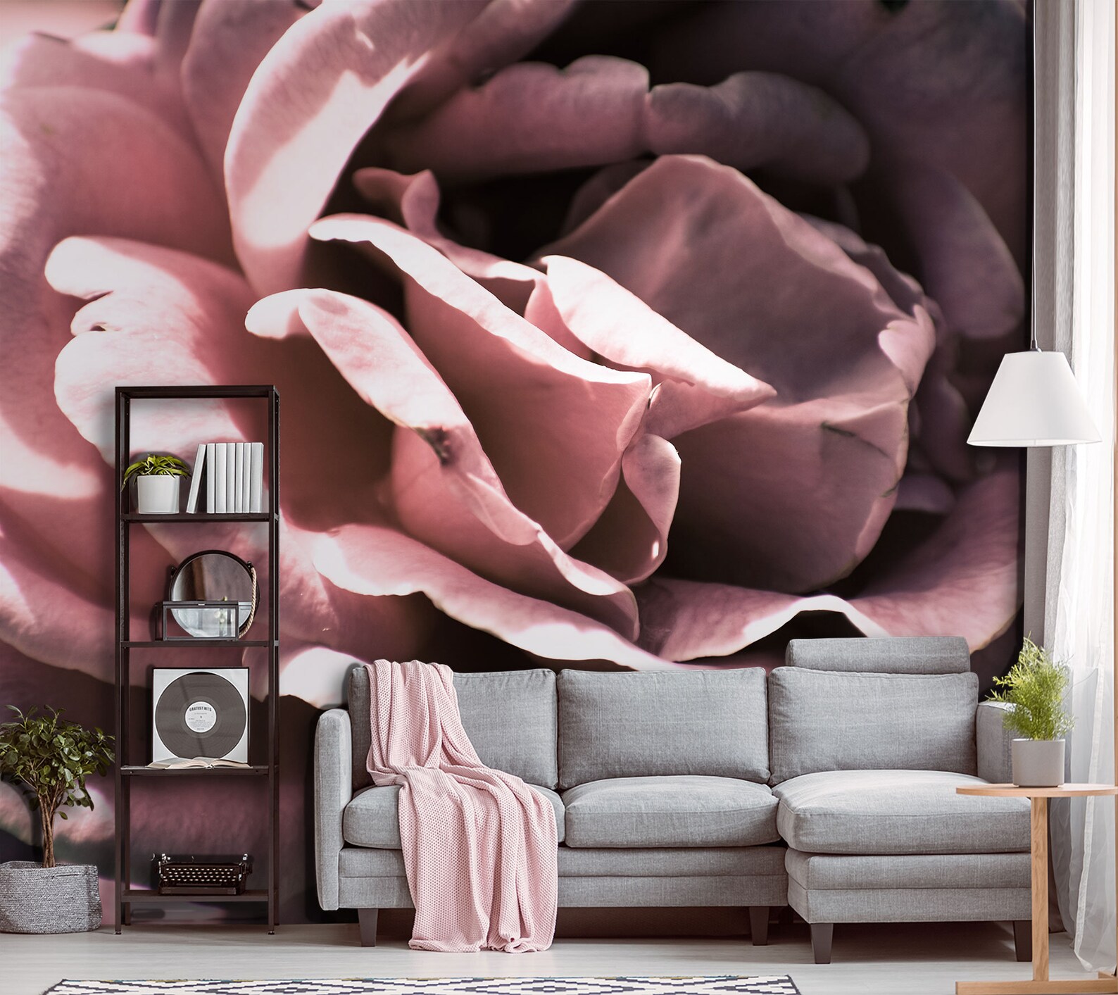 Large Rose Floral Wallpaper Modern Style Wallpaper Self - Etsy