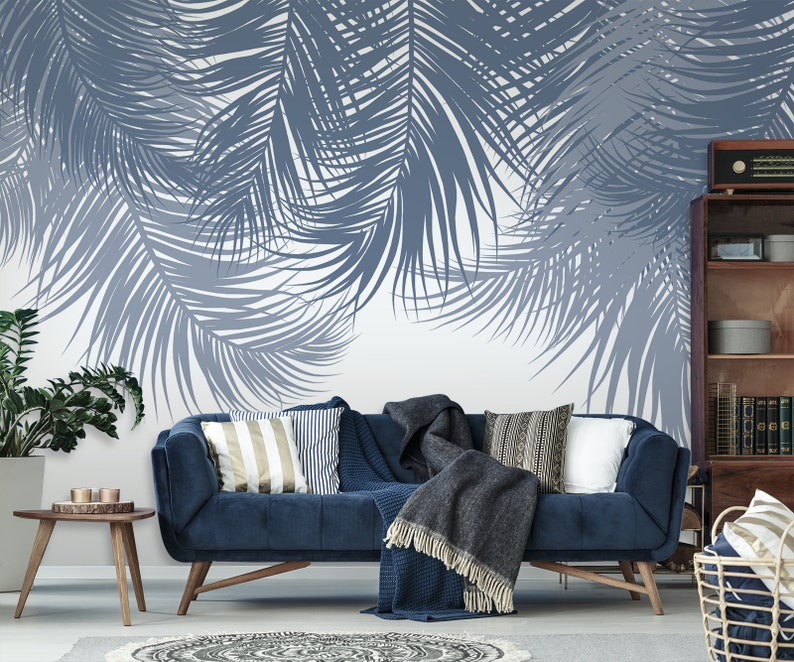 Palm Leaves Removable Wallpaper Peel and Stick Wall Mural | Etsy