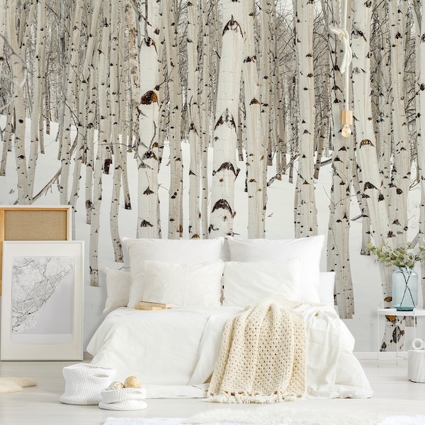 Birch Tree Wall Mural - Etsy