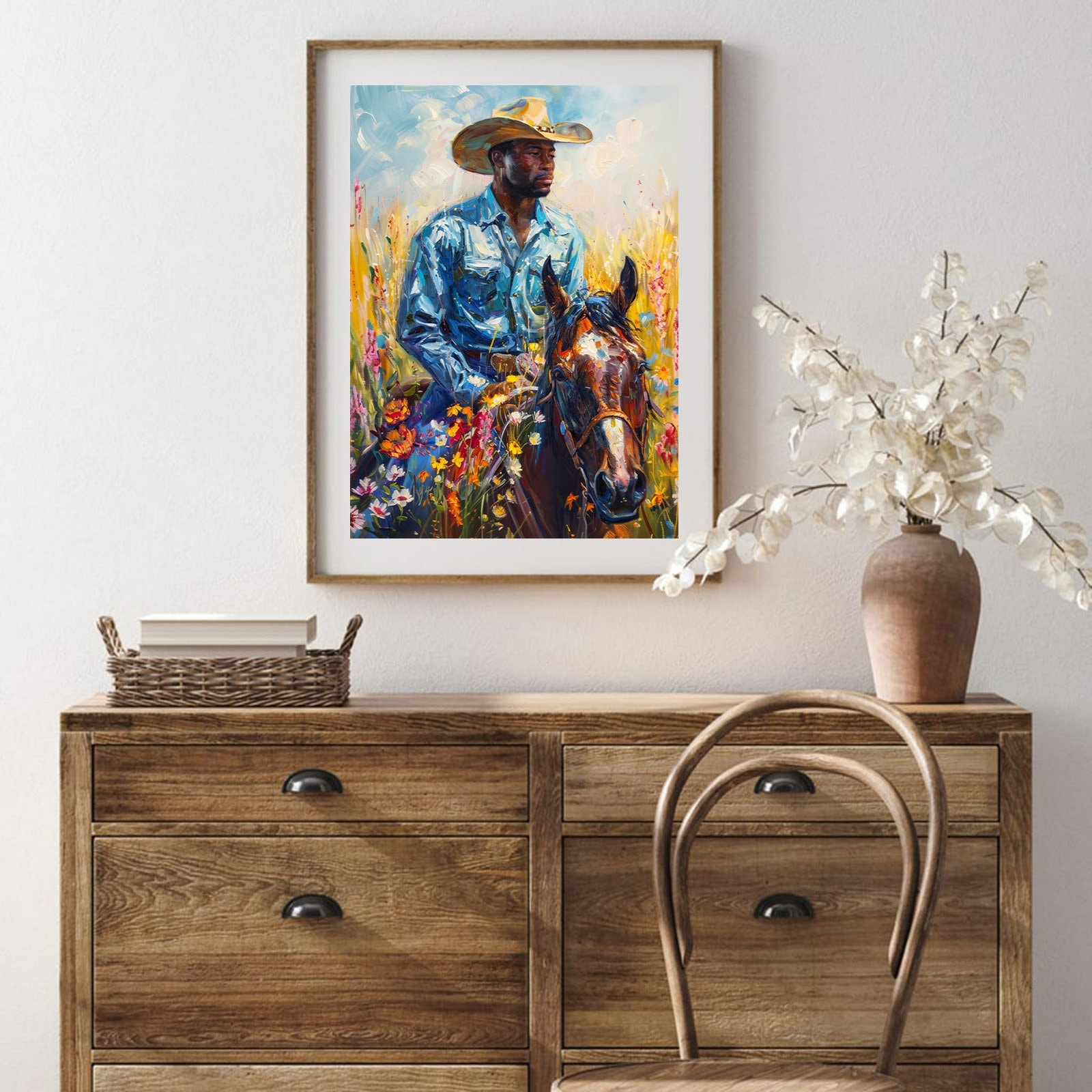 Black Cowboy Print, Western Fine Art, Horse Photography, African ...