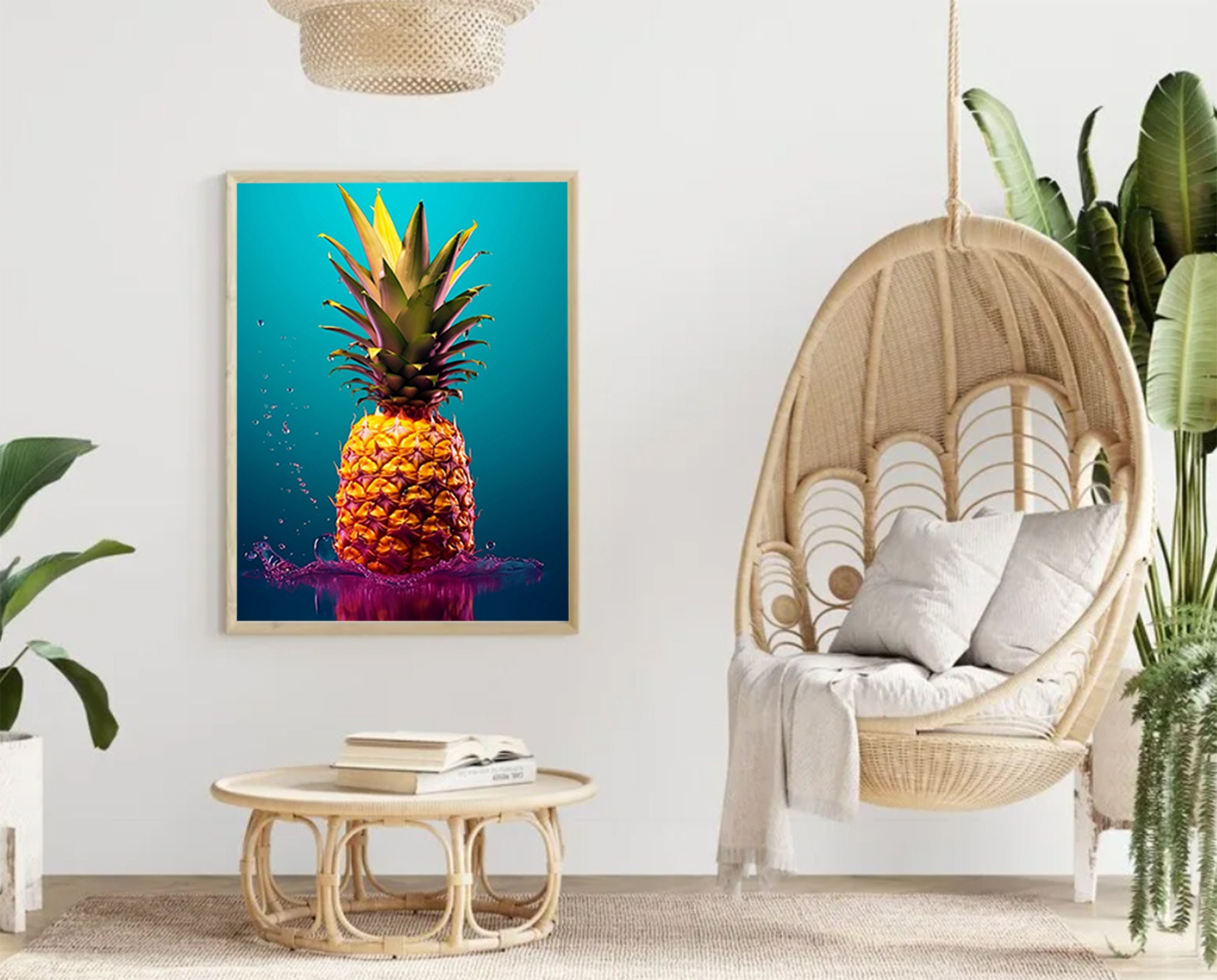 Pineapple Print, Tropical Wall Art, Pineapple Poster, Kitchen Wall ...