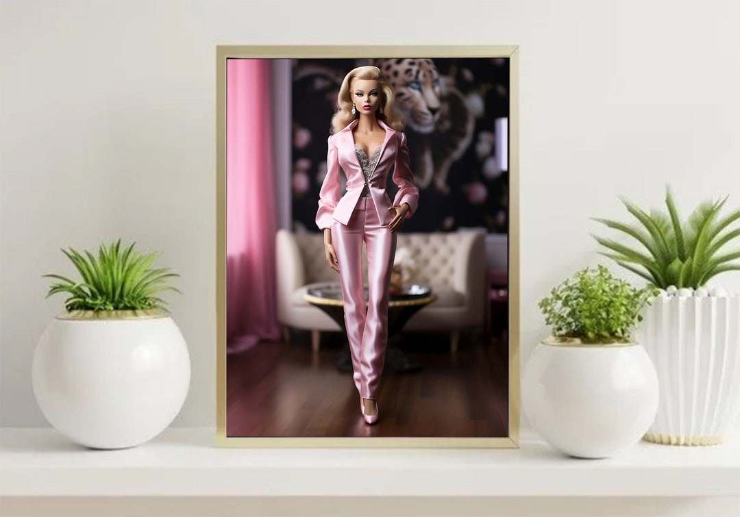 Pink Barbie Art, Doll Poster, Fashion Doll Wall Art, Girly Wall Prints ...