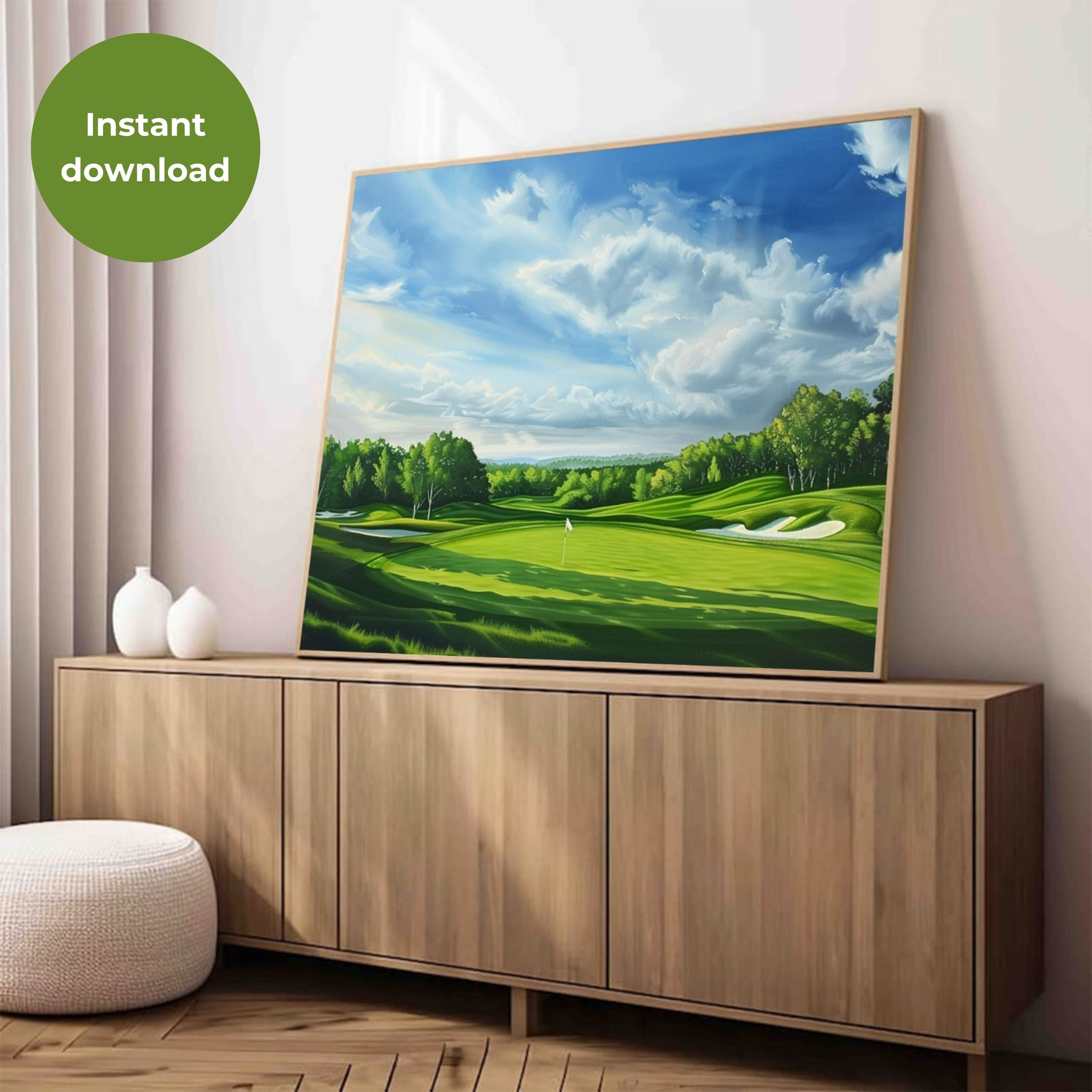 Golf Course Wall Art | Fathers Day Gift | Golf Lover Painting | Golf ...