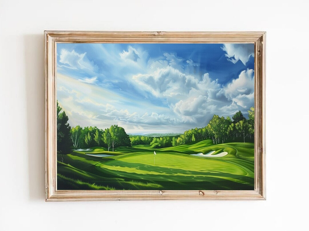 Golf Course Wall Art | Fathers Day Gift | Golf Lover Painting | Golf ...