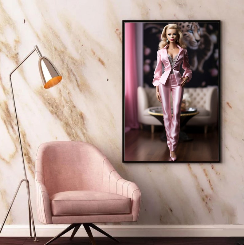 Pink Barbie Art, Doll Poster, Fashion Doll Wall Art, Girly Wall Prints ...