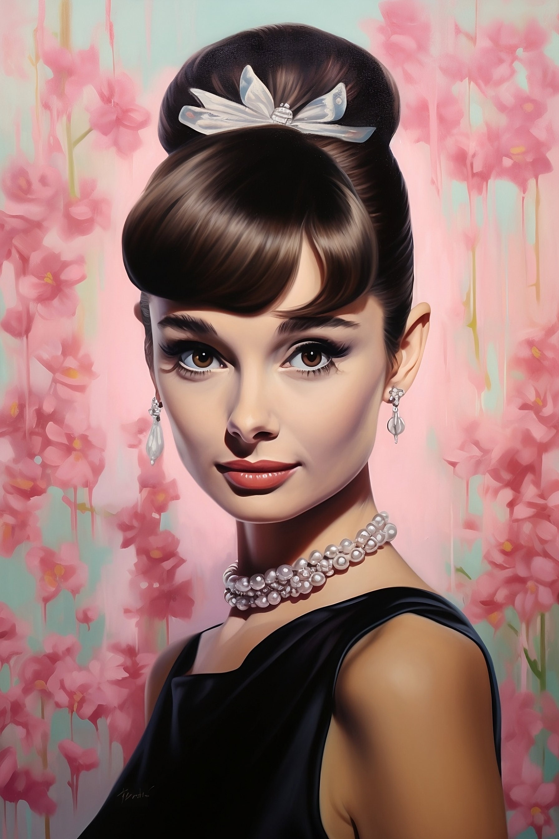 Audrey Hepburn Print Woman Poster Famous Canvas Art Trendy Printed ...