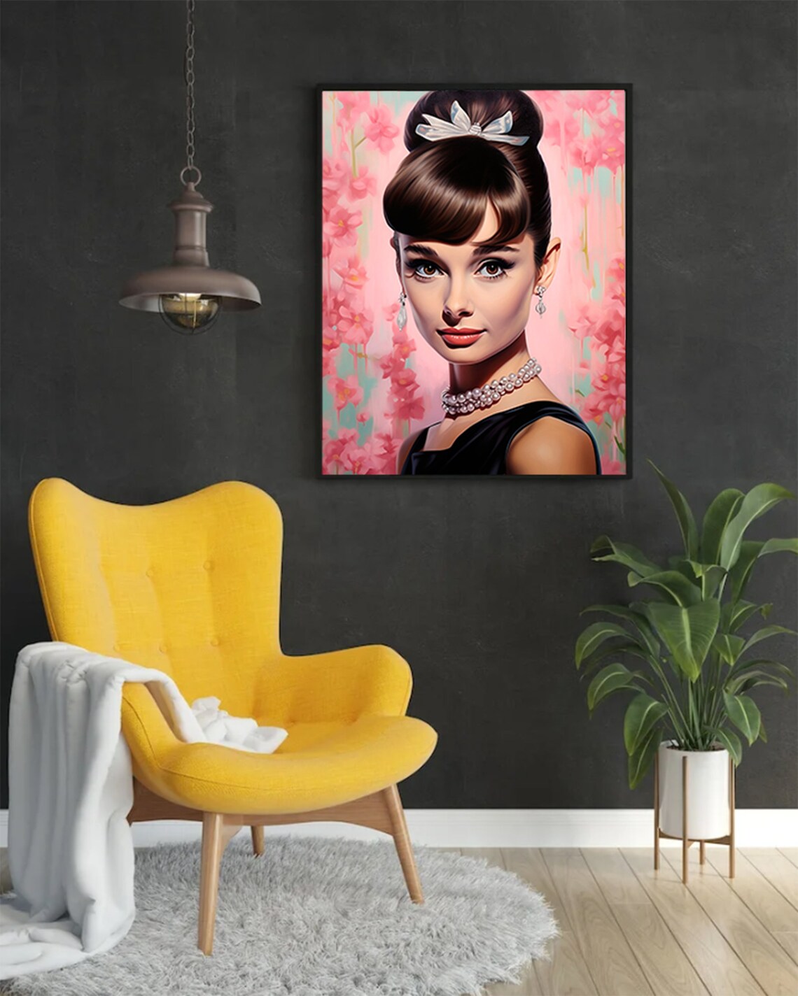 Audrey Hepburn Print Woman Poster Famous Canvas Art Trendy Printed ...