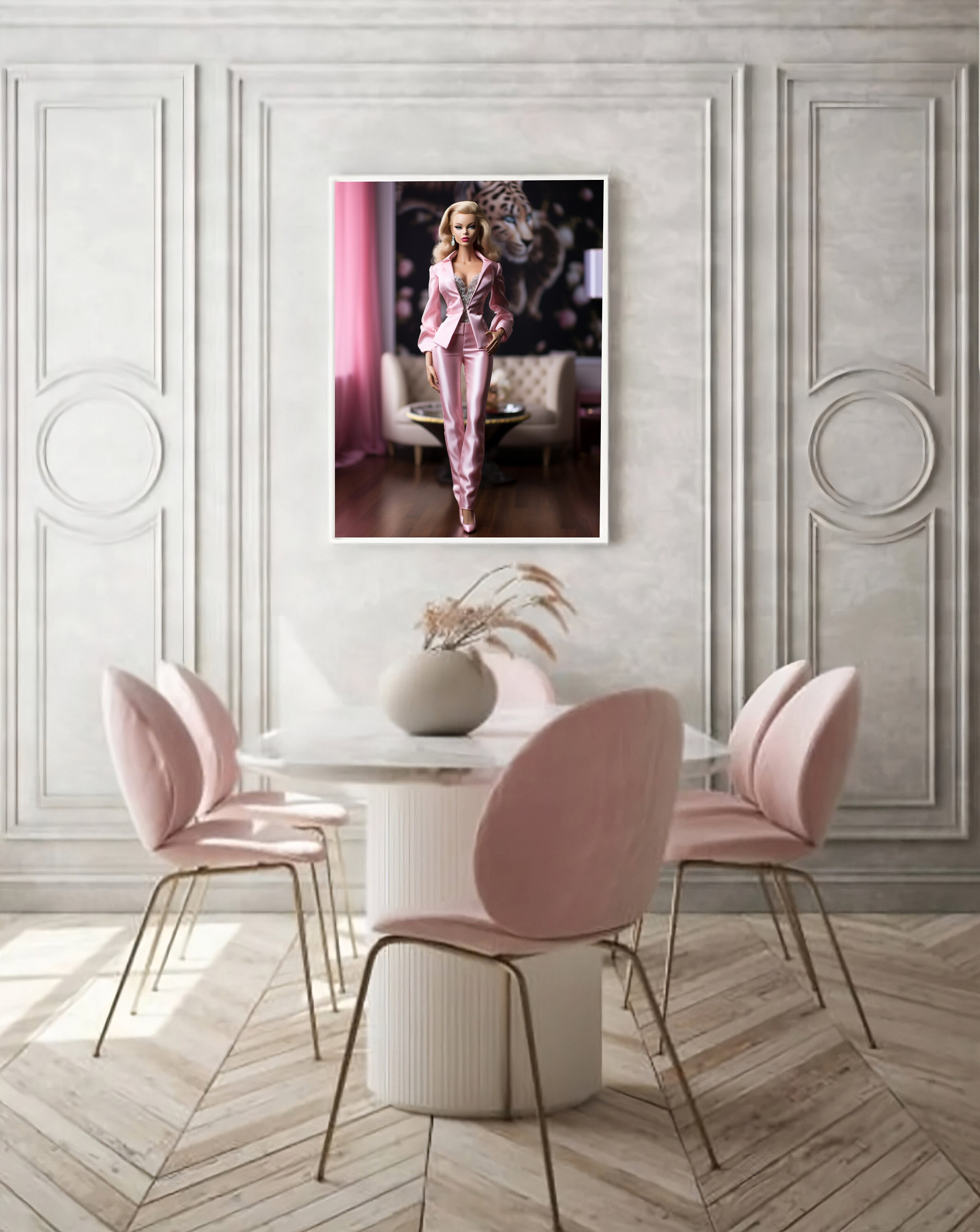 Pink Barbie Art, Doll Poster, Fashion Doll Wall Art, Girly Wall Prints ...