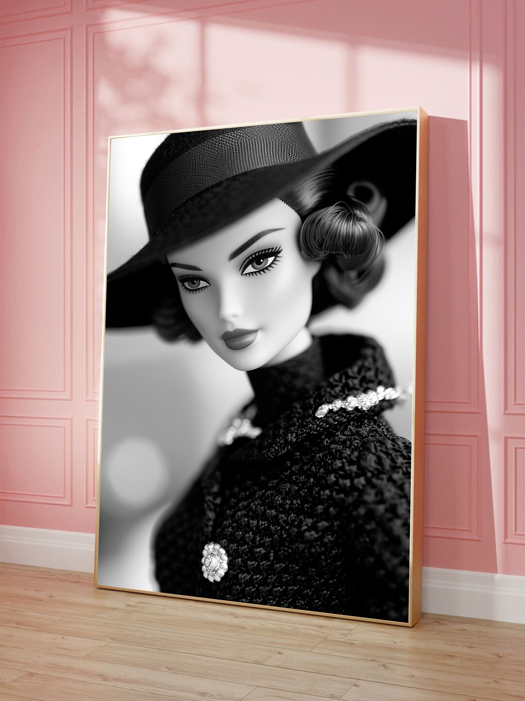 Vintage Barbie Poster Black and White Art Barbie Wall Art Digital ...